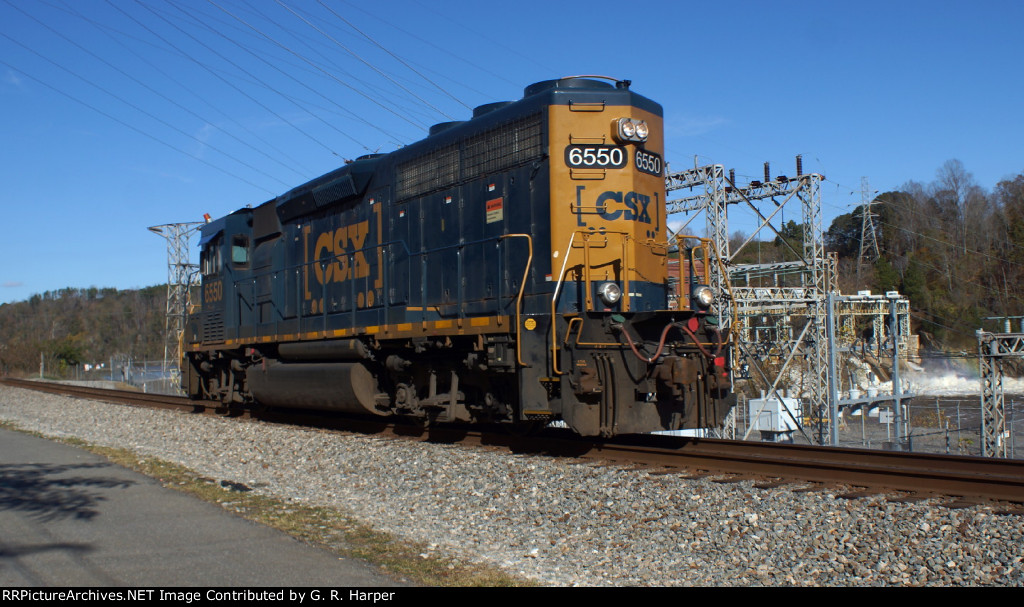 CSXT 6550 is an H74531 today. Returning lite to home base at Sandy Hook Yd. in Lynchburg